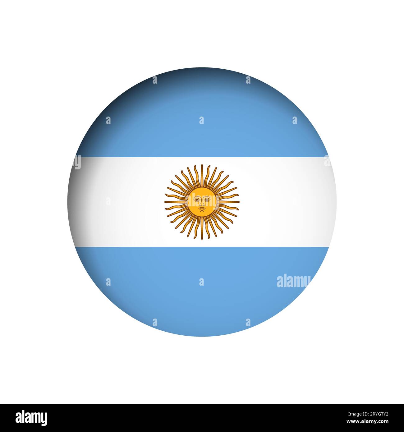 Argentina flag - behind the cut circle paper hole with inner shadow ...