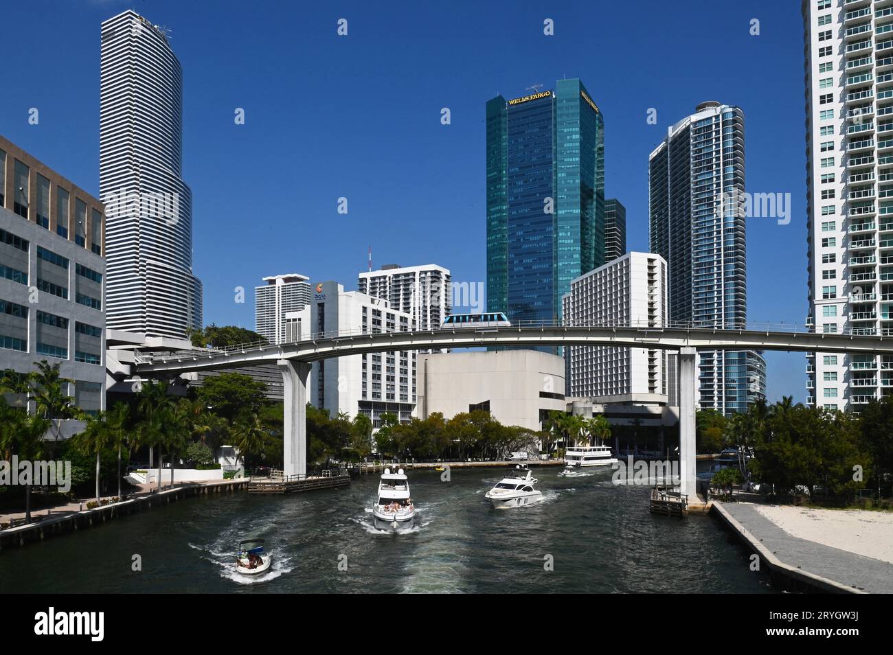 Aerial brickell miami river hi-res stock photography and images - Alamy