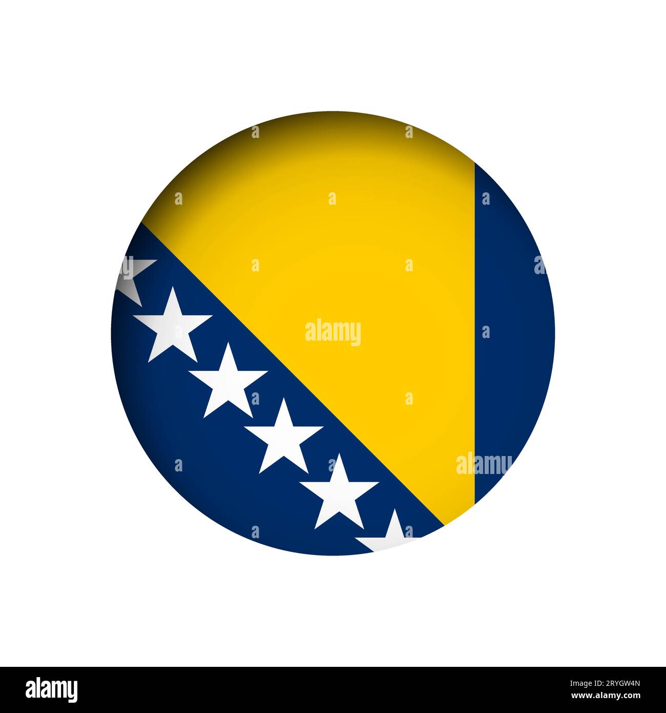 Bosnia and Herzegovina flag - behind the cut circle paper hole with ...
