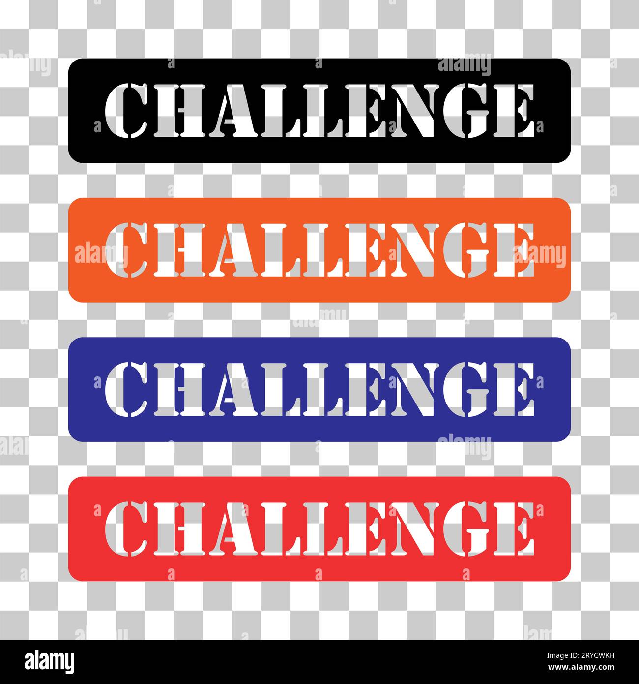 Set of Challenge stamp symbol, label sticker sign button, text banner ...
