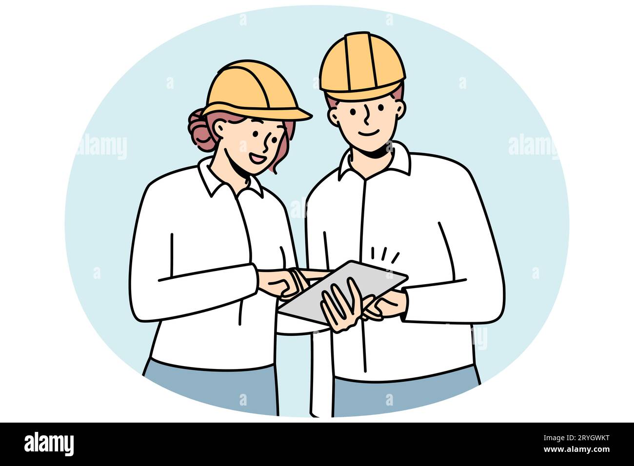 Team working cartoon builders Stock Vector Images - Alamy