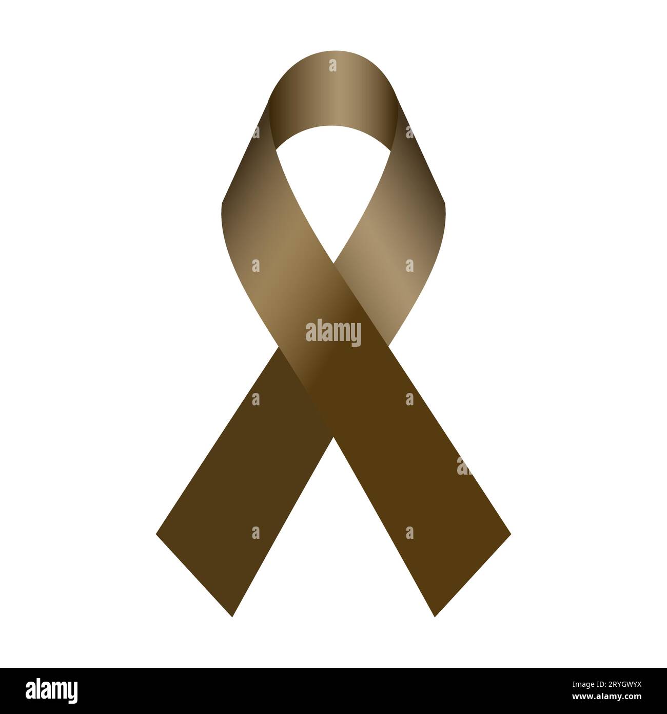 Brown awareness ribbon. Anti-tobacco and colorectal cancer campaign ...