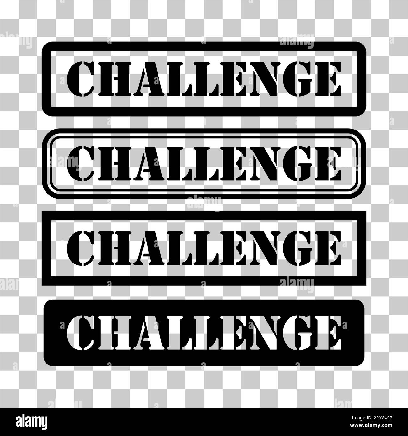 Set of Challenge stamp symbol, label sticker sign button, text banner ...