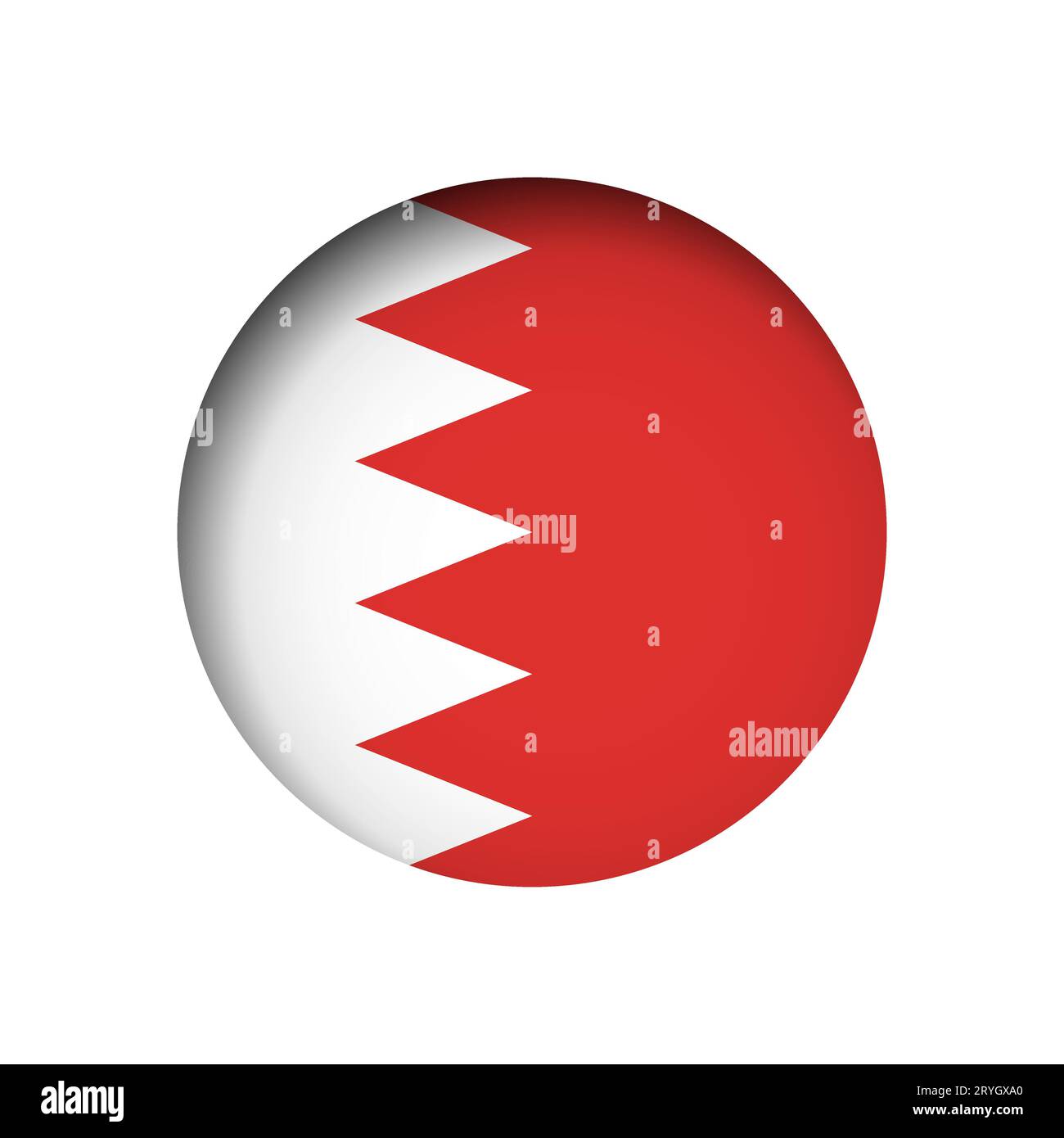 Bahrain flag - behind the cut circle paper hole with inner shadow Stock Vector Image & Art - Alamy