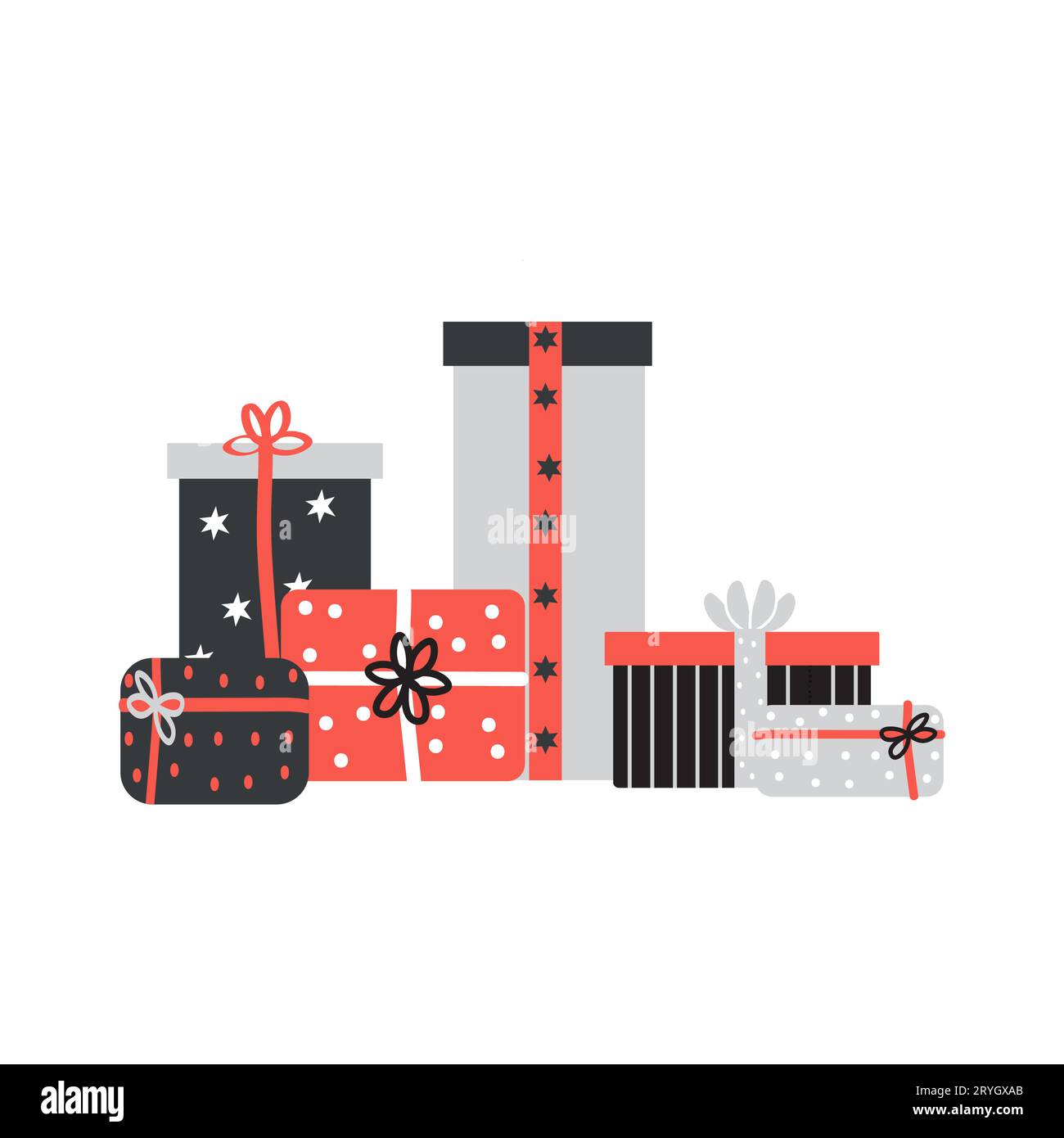Gift wrapped boxes snow Stock Vector Images - Alamy