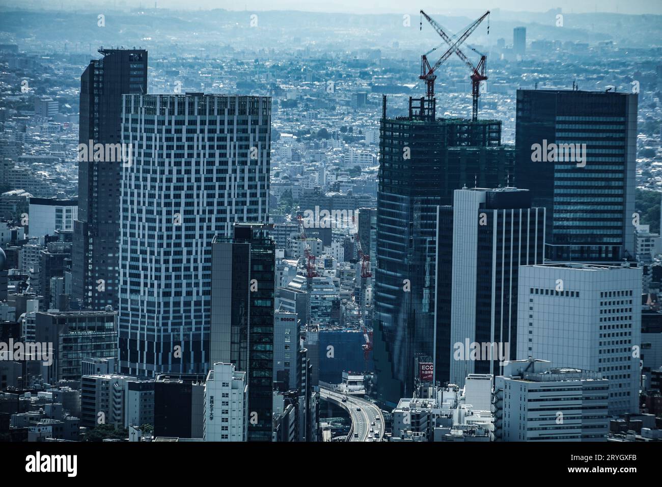 Shibuya landscape from the Roppongi Hills Observation Deck Stock Photo ...