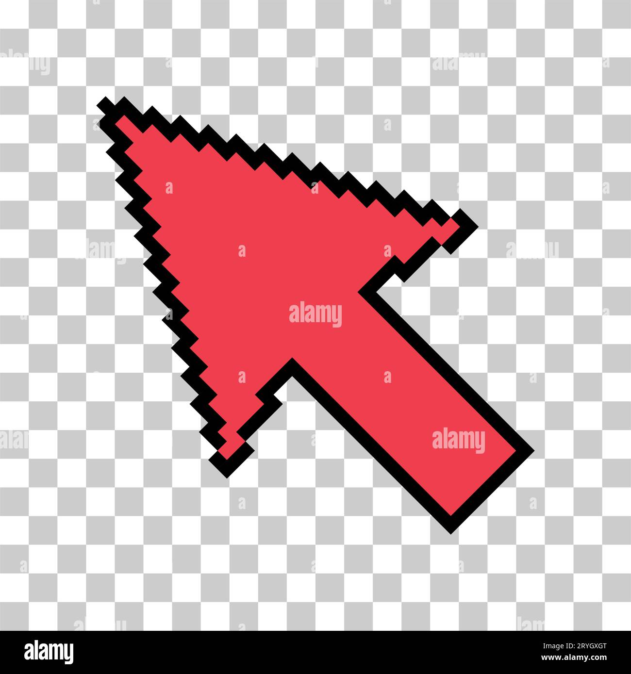 Arrow pixel icon, web cursor click mouse symbol, computer pointer ...