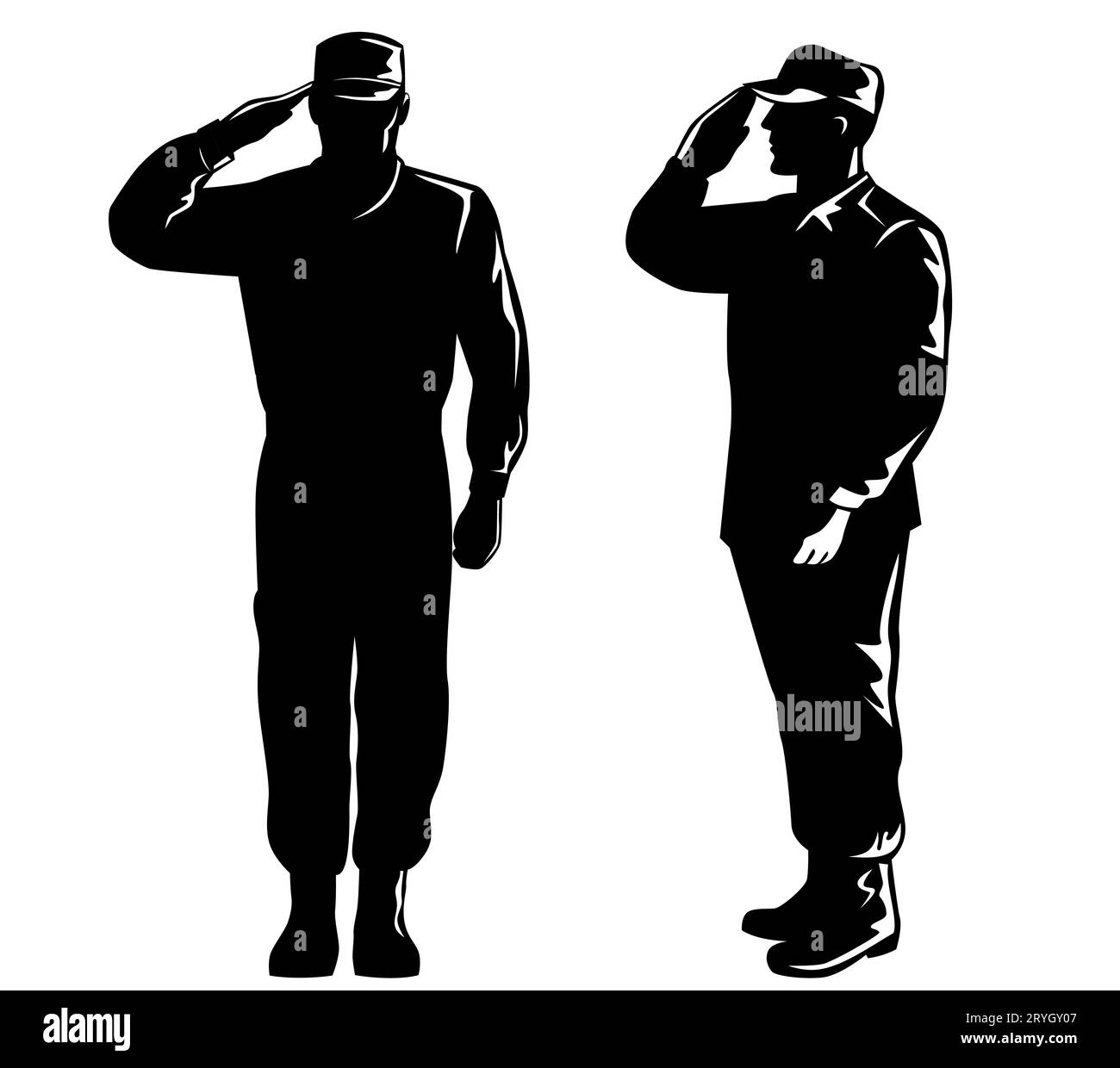 Soldier Salute Silhouette Side