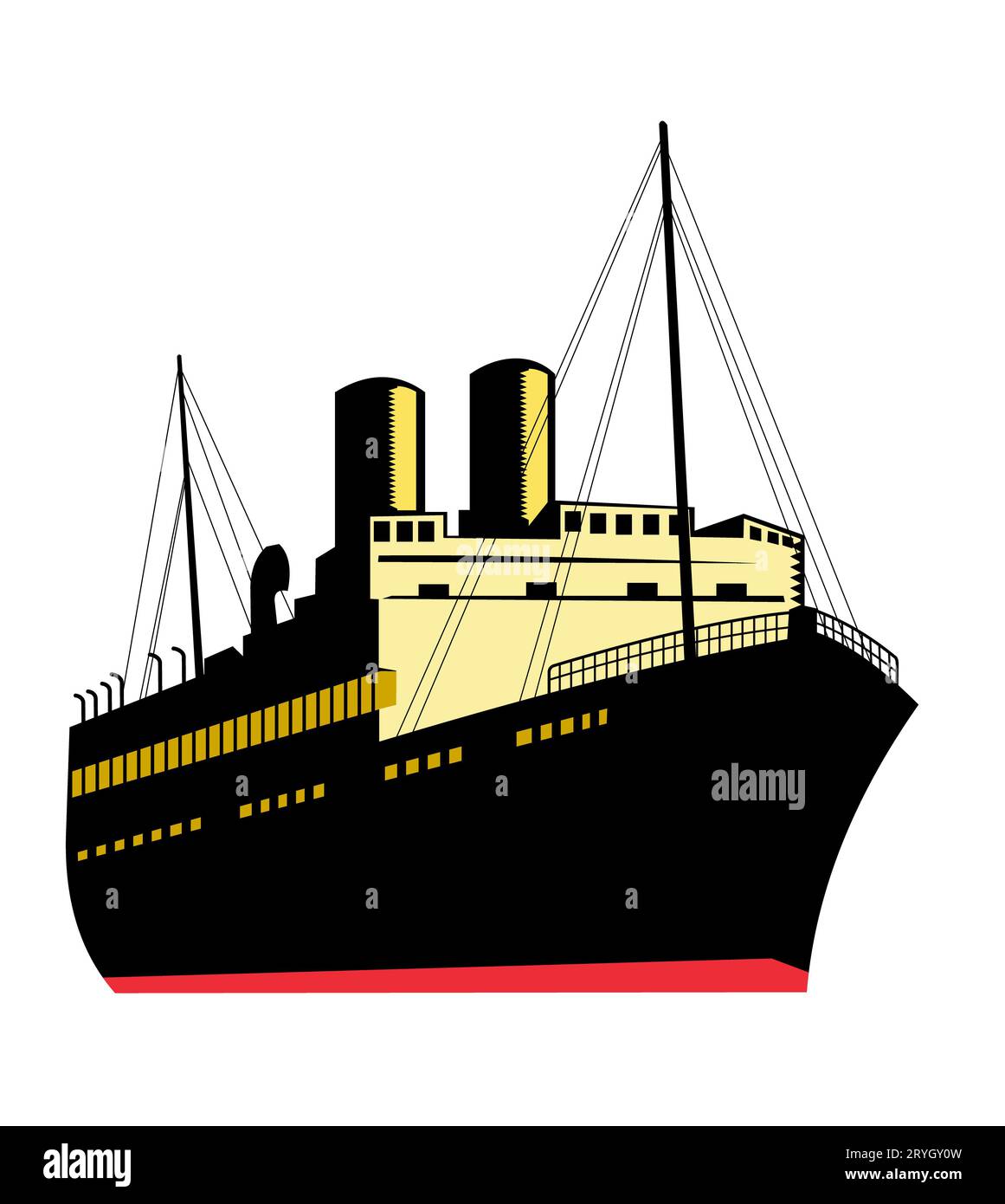 Vintage Cargo Ship Front View Isolated Retro Woodcut Style Stock Photo ...