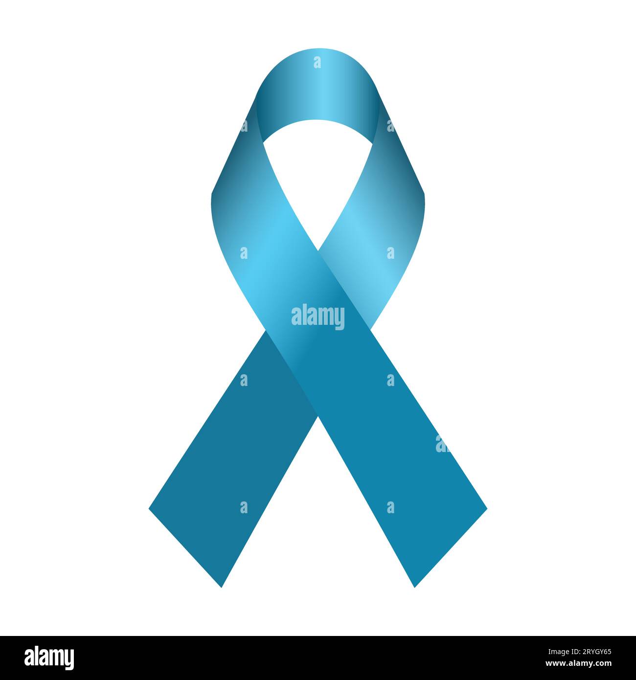 Blue ribbon isolated on a white background. Men's health awareness ...