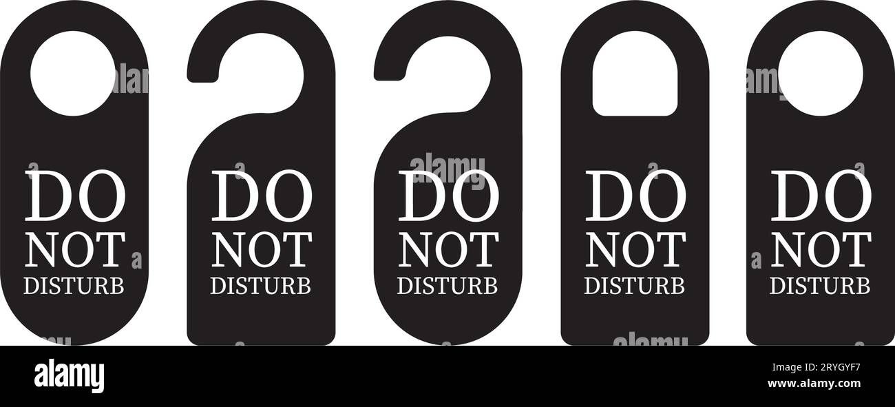 Empty Label Hotel Room Door Hanger Do Not Disturb Label Isolated On