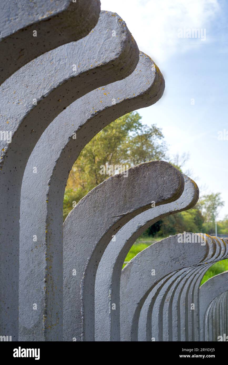 Concrete fence posts Stock Photo - Alamy