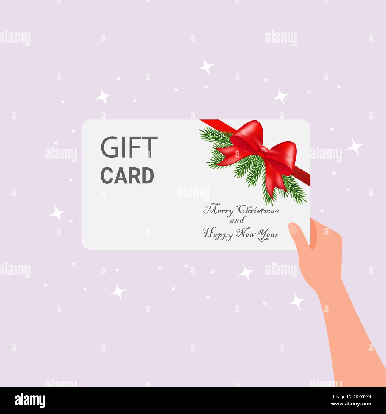 Gift card in hand. Hand Holding Gift Card. Discount coupons. Vector ...