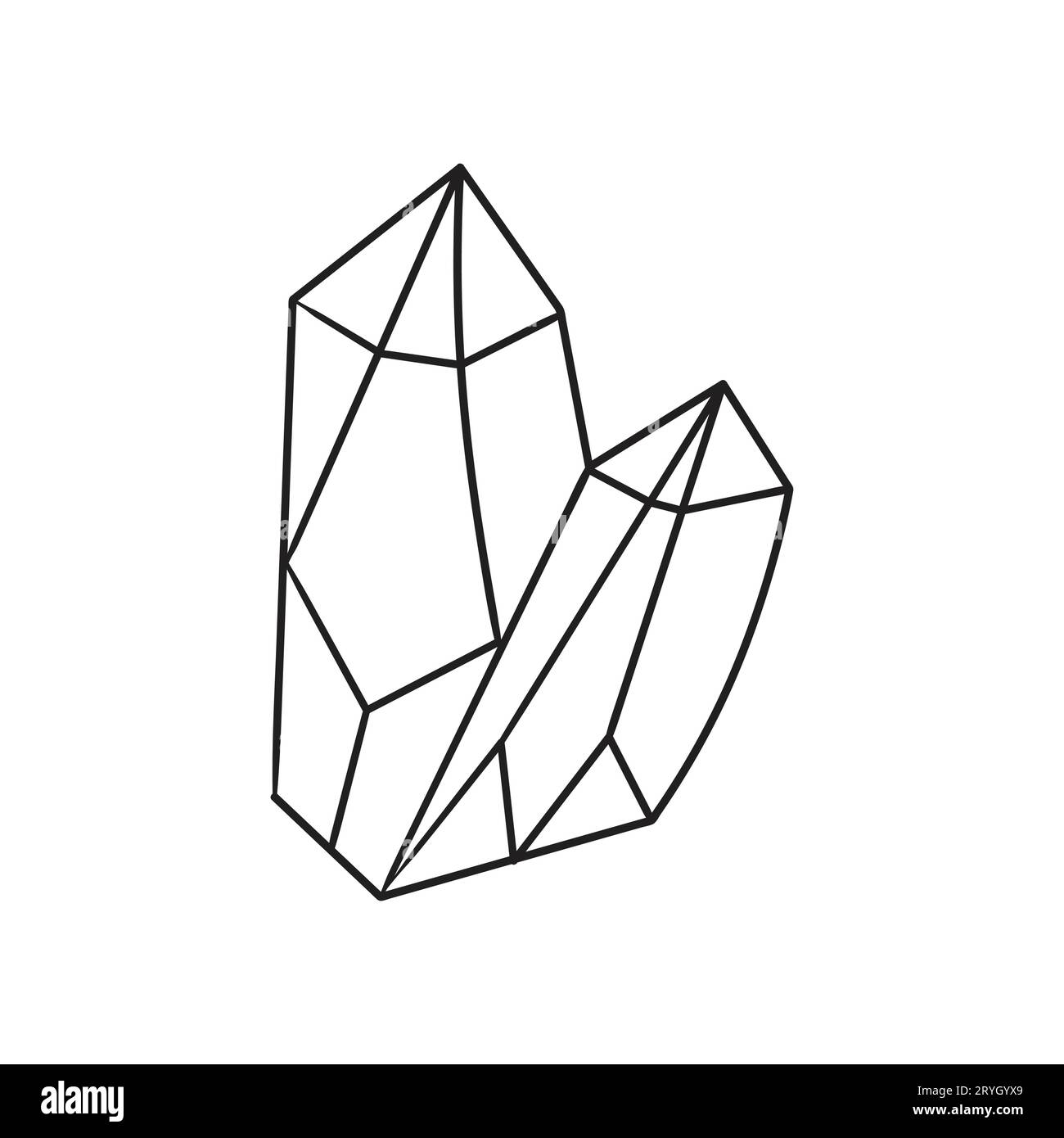 Doodle crystal. Doodle magic symbol. Diamond icon isolated on white ...