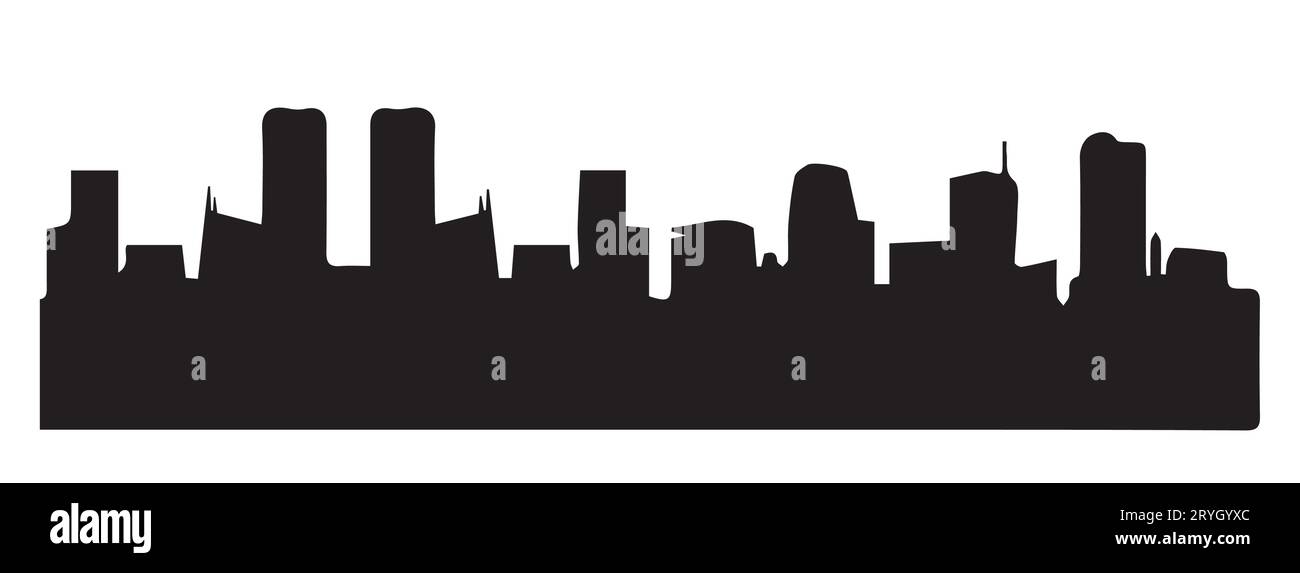 City buildings black silhouette. Town shape. City skyline sign ...