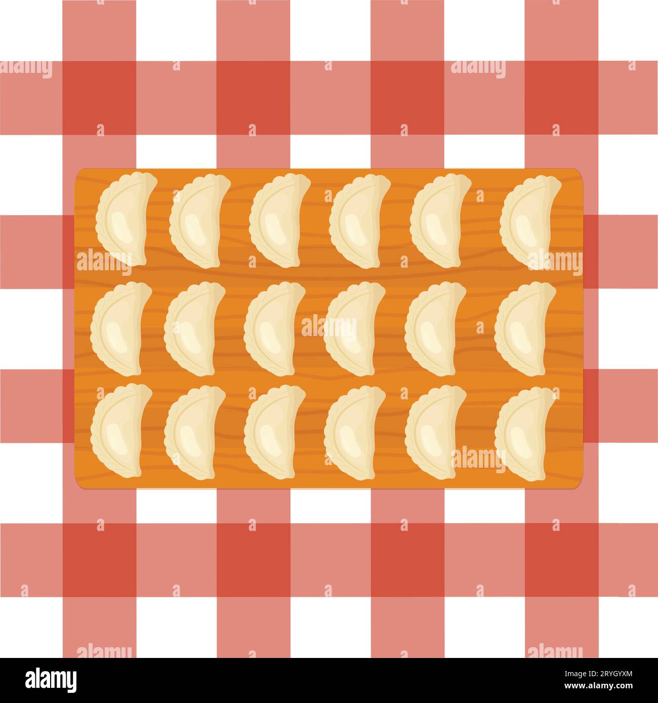 Dumplings on board pelmeni Stock Vector Images - Alamy