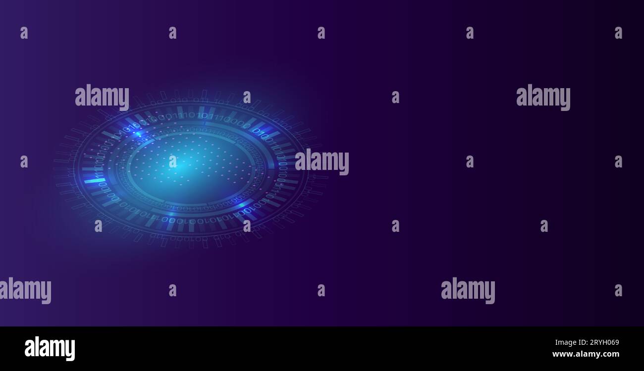 Abstract technology background with Bright circle and shine light ...