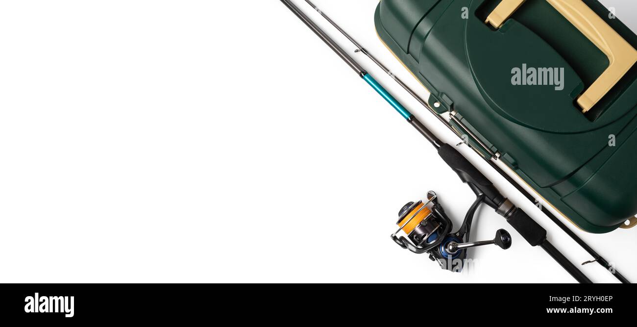 Fishing Rod and Tackle Box Stock Photo - Alamy