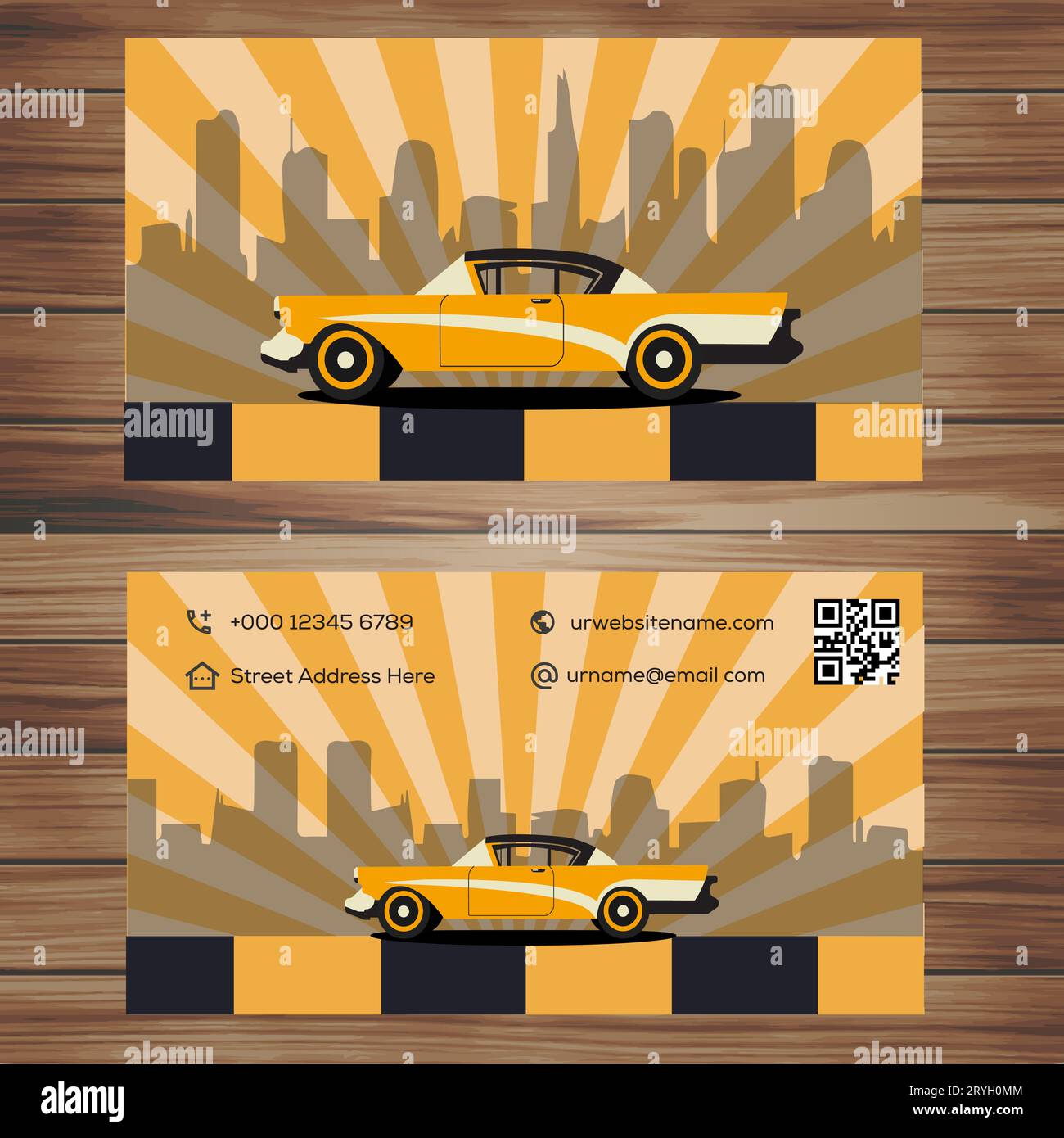 Orange Taxi. Retro Car for your design business card, banner, poster ...
