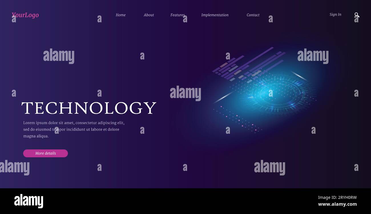 Landing page for a website related to technology, electronics ...