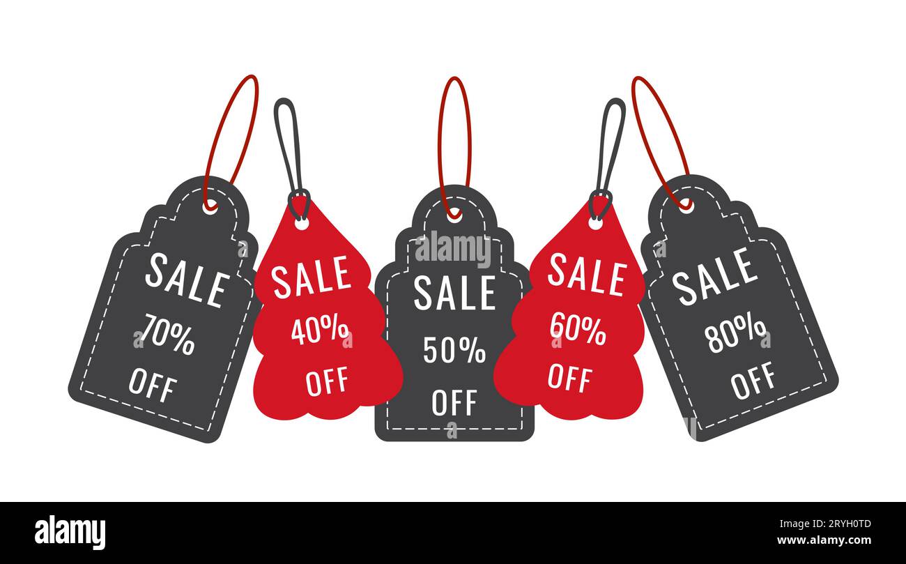 Set of sale decorative tags and labels, template shopping labels ...