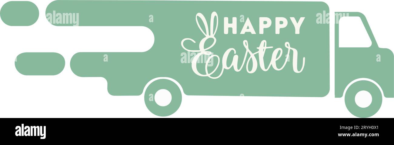 Happy Easter delivery. Icon for apps and websites. Isolated on white ...