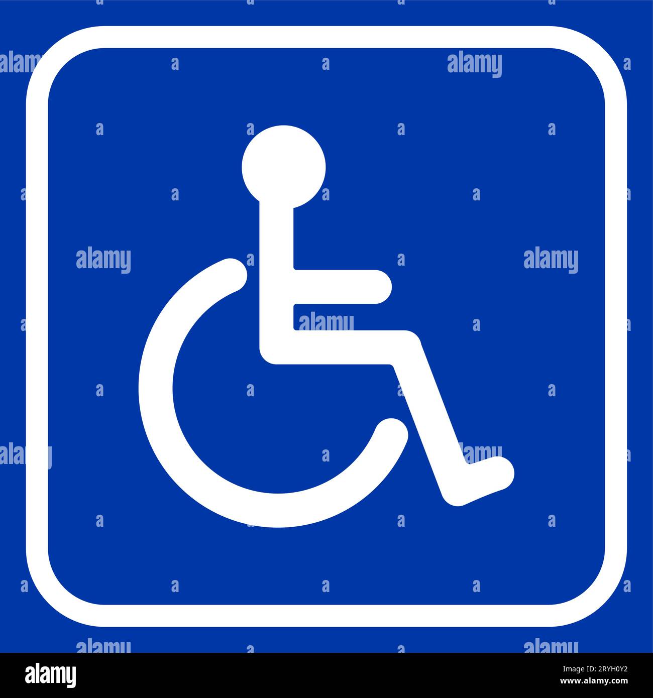 Disabled Handicap Icon on blue background.Person who uses a wheelchair ...