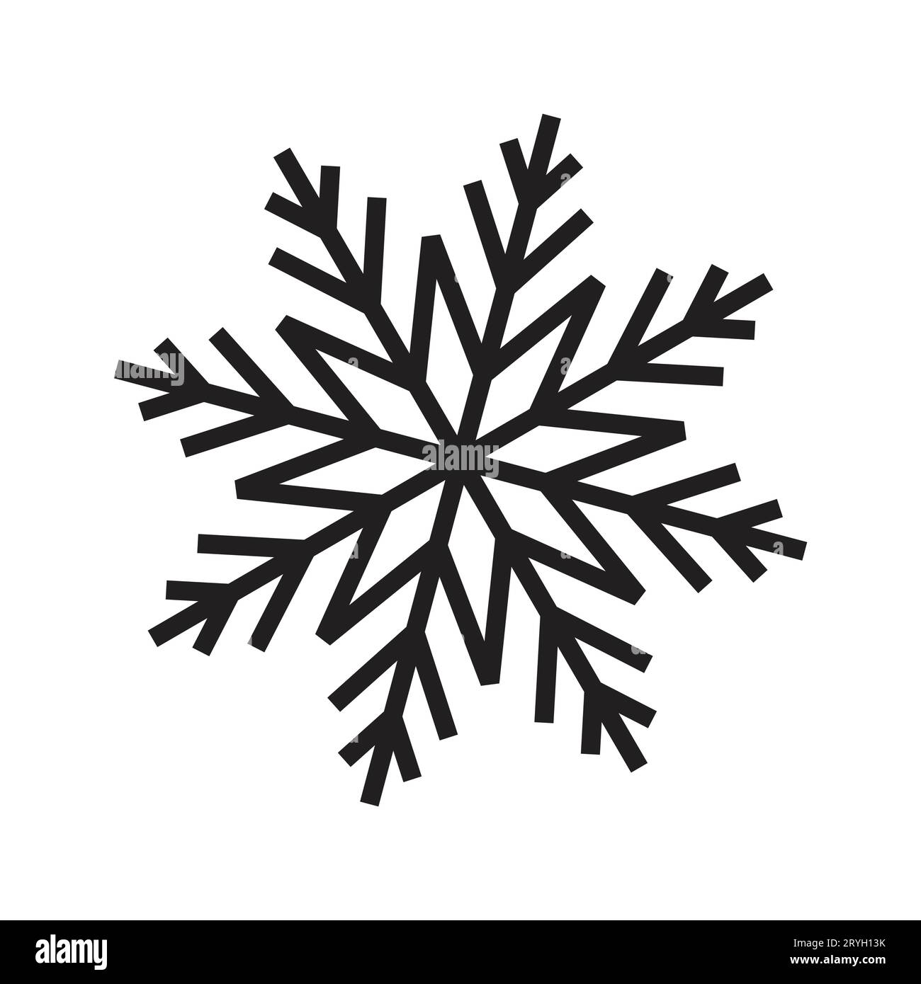 Snowflake outline icon isolated on white background. Decorative element ...