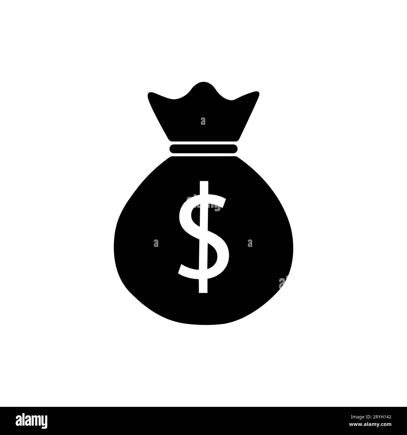 Money Bag flat icon. Money symbol. American currency. Vector ...
