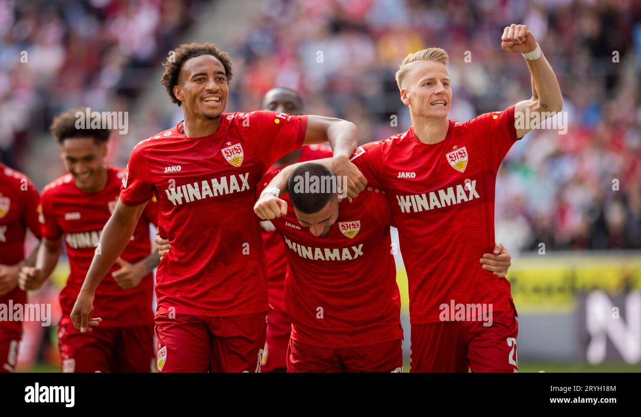 Cologne, Germany. 30th Sep 2023. Torjubel: Jamie Leweling, Deniz Undav ...