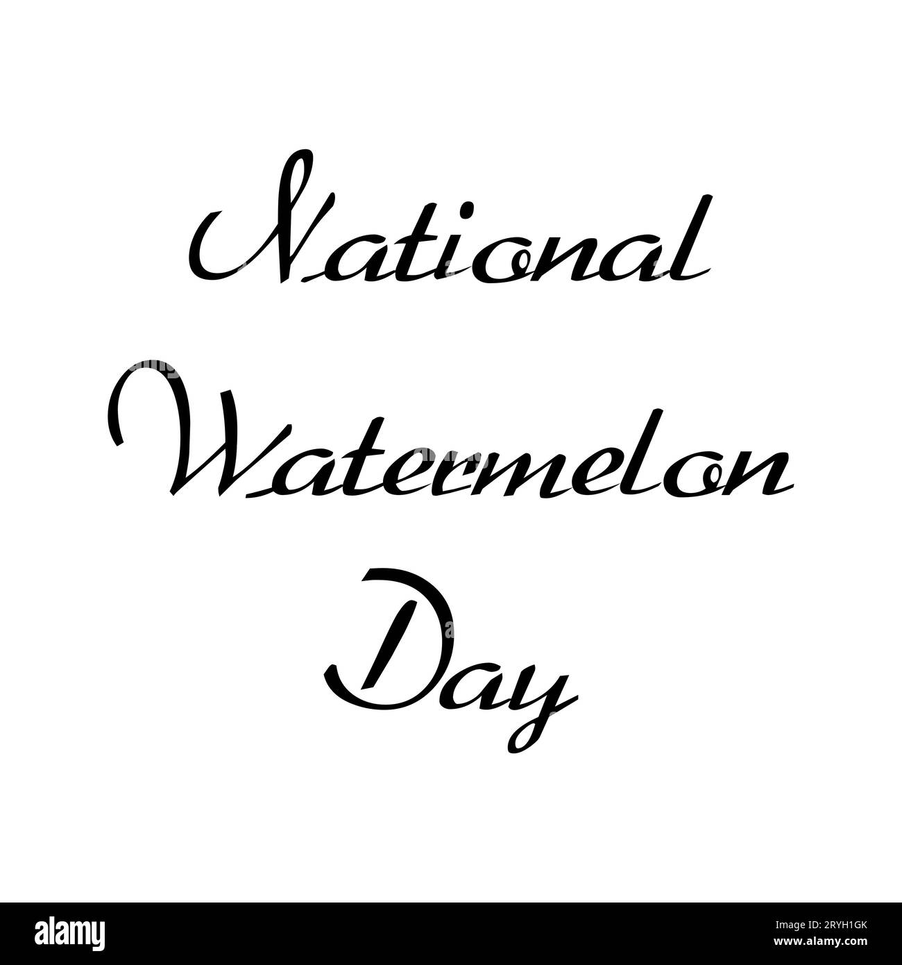 National Watermelon day phrase. Handwritten vector lettering ...