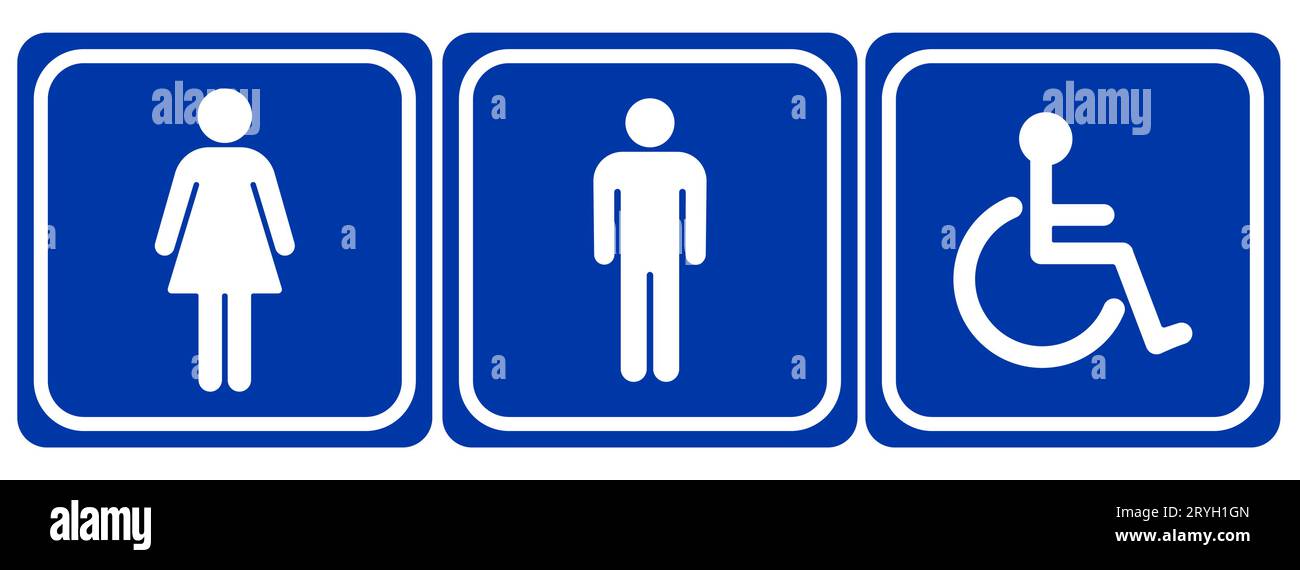 Gender Line Icon Set On Blue Backgrounds Gender Icon Man And Woman Icon Isolated Minimal