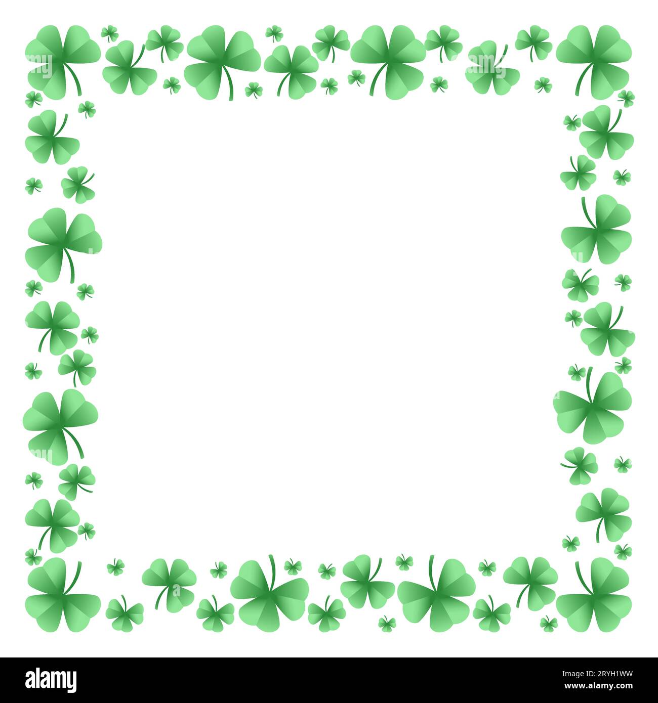Square frame with clover leaves. Shamrock. Decorative element for St. Patrick's Day design ...