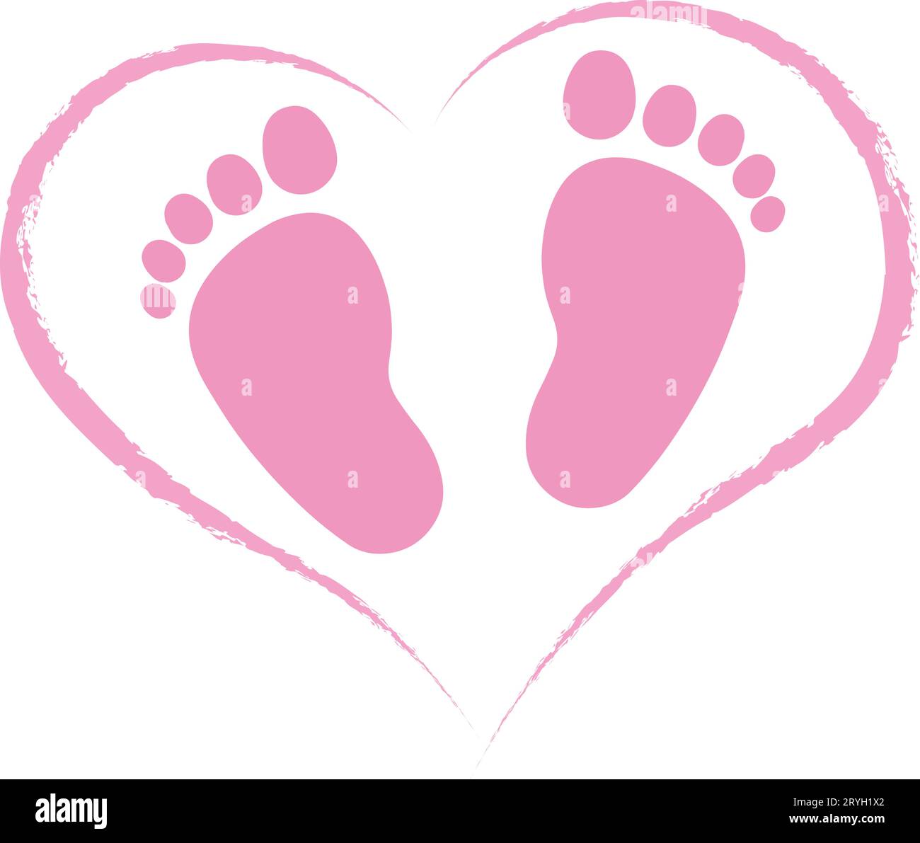 Pink Baby Shower Invite Greeting card. It's a girl. Baby foot footprint ...