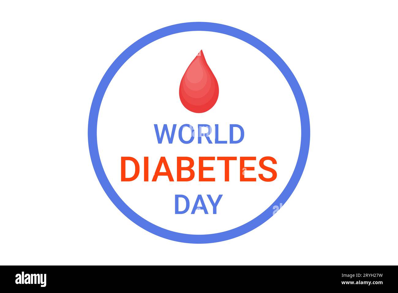 World diabetes day awareness poster. Blood drop symbol with blue circle ...