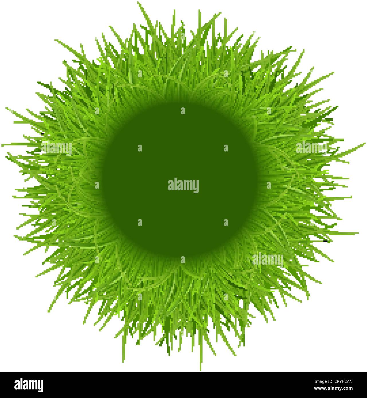 Circle Frame with Green Grass. Organic Food Label Template. Eco ...