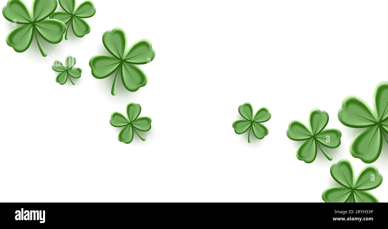 Green clover 3d cartoon digital render illustration with four leaves ...