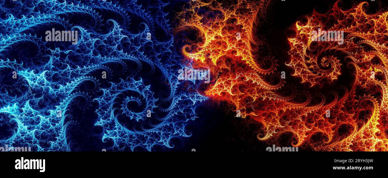 Fire and Ice Spiral Fractals Stock Photo - Alamy
