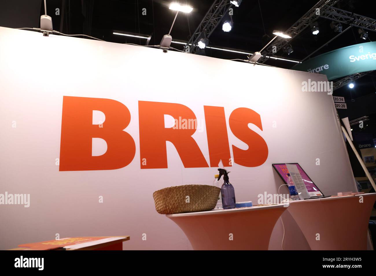 Bris logo during Bokmässan, book fair, at Svenska mässan, Gothenburg ...