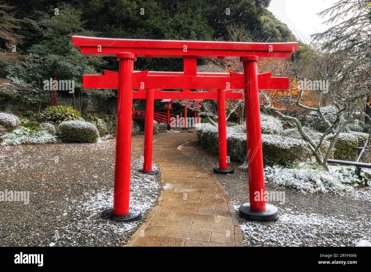Inari Gate in Umi Jigoku Stock Photo - Alamy