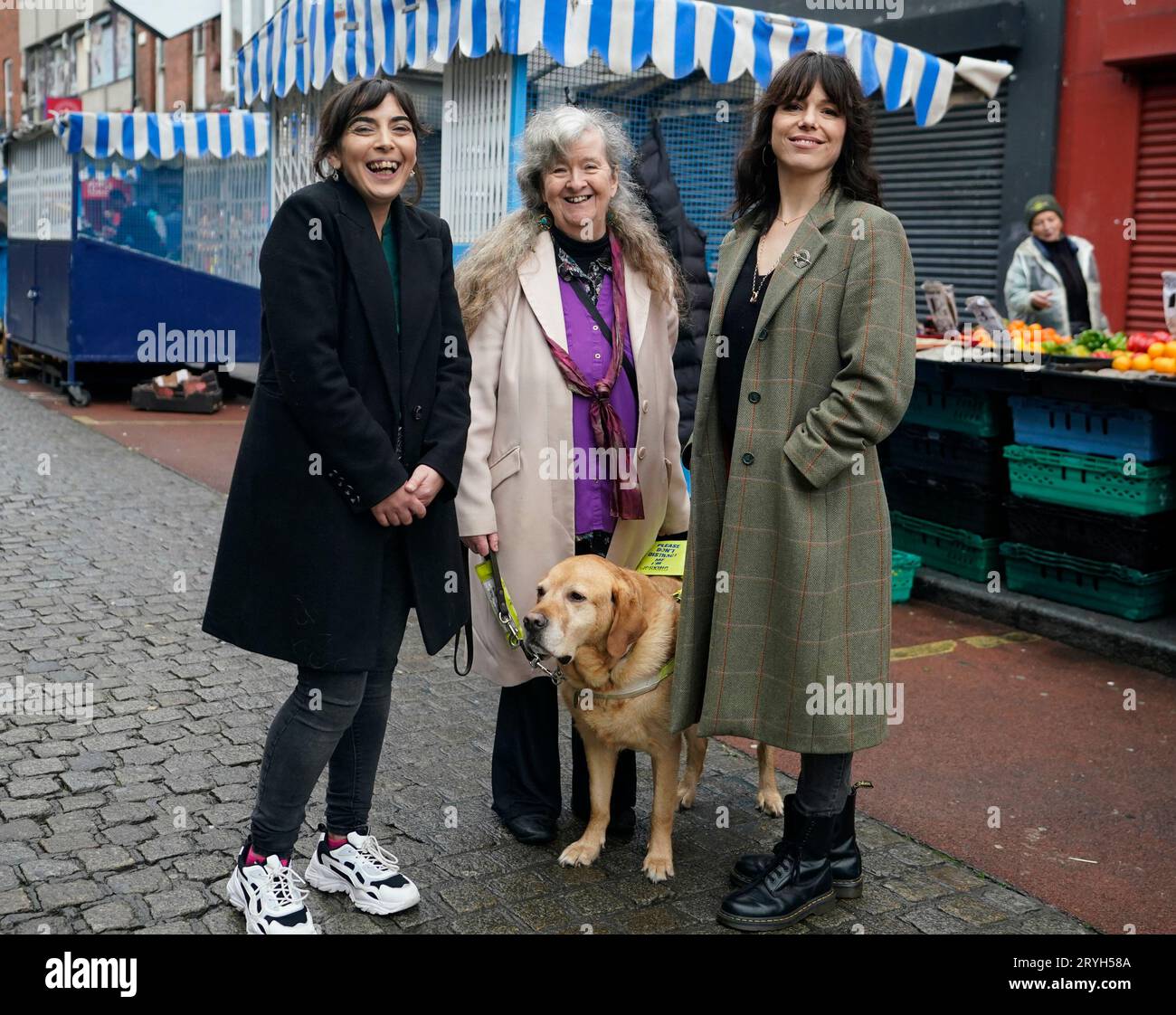 (left to right) Historian Liz Gillis, Honor O Brolchain, whose grand ...