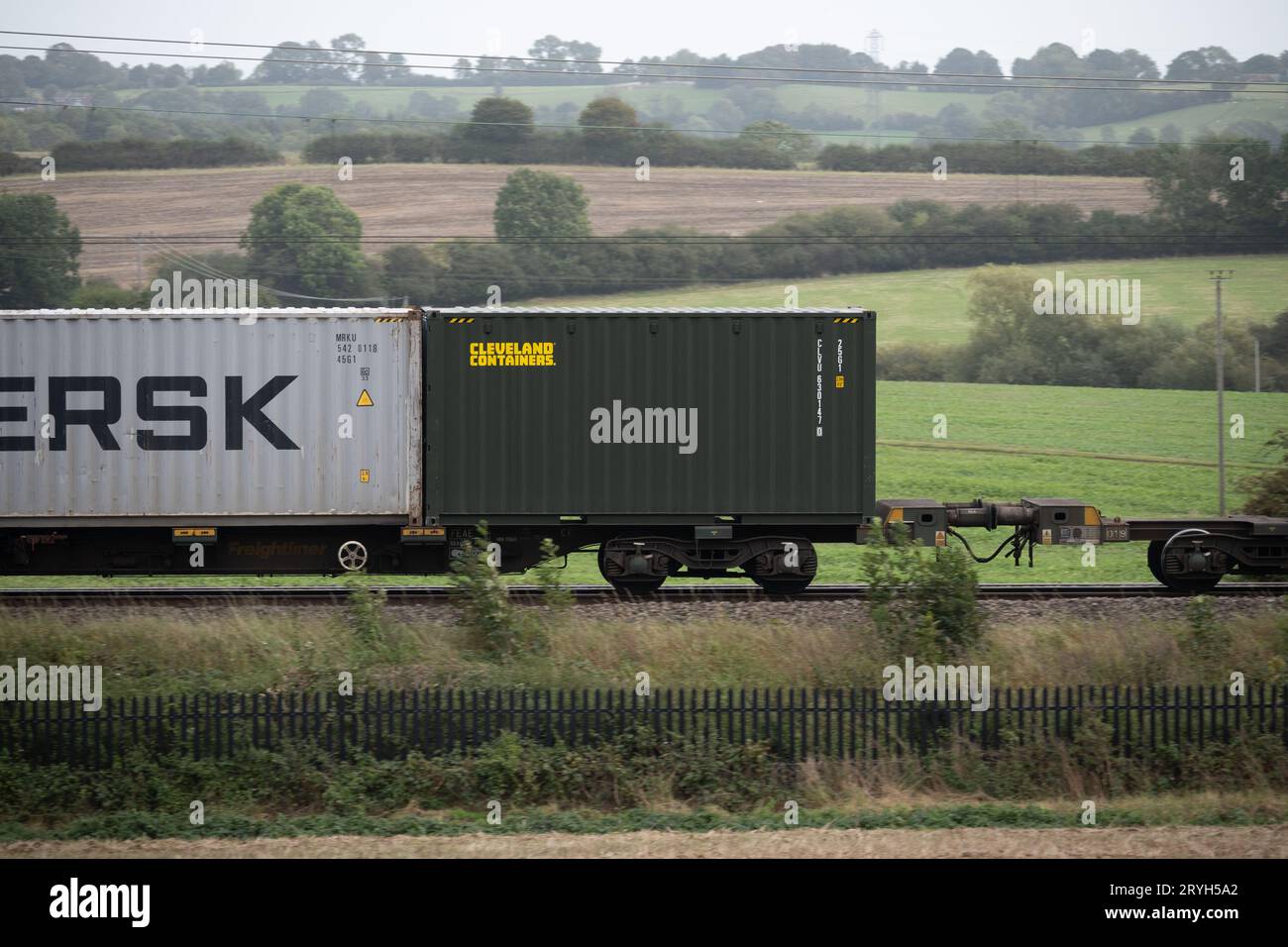 Cleveland Containers shipping container on a freightliner train ...