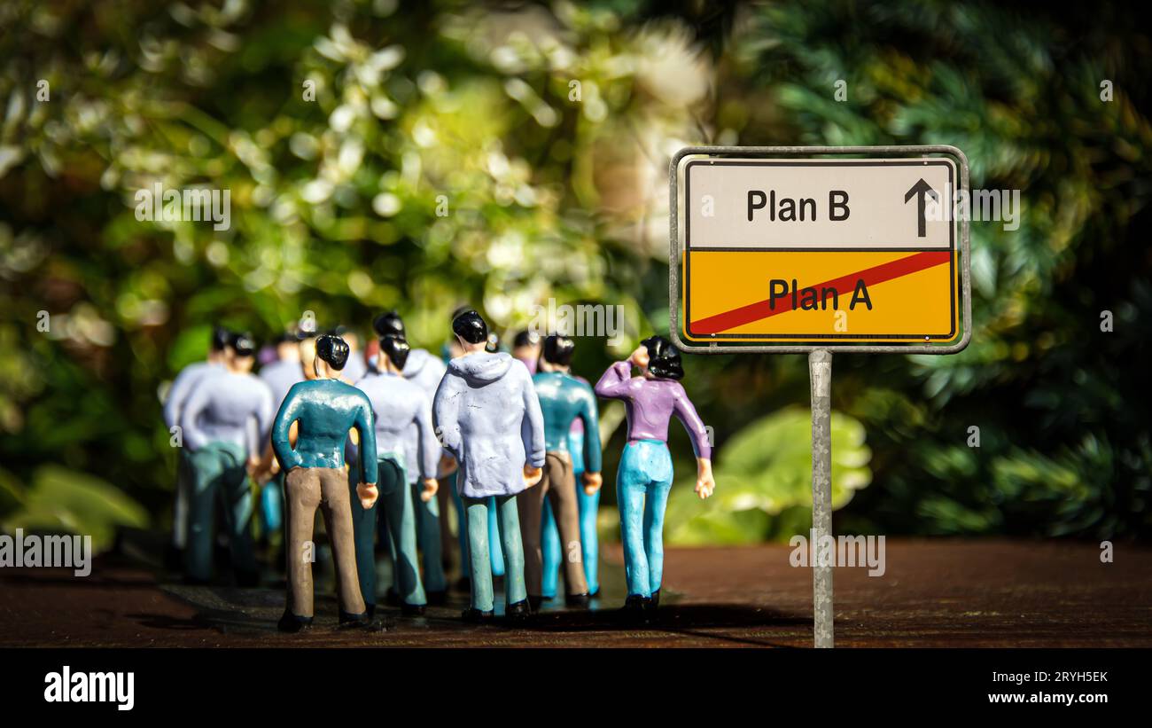 Street Sign Plan B versus Plan A Stock Photo - Alamy