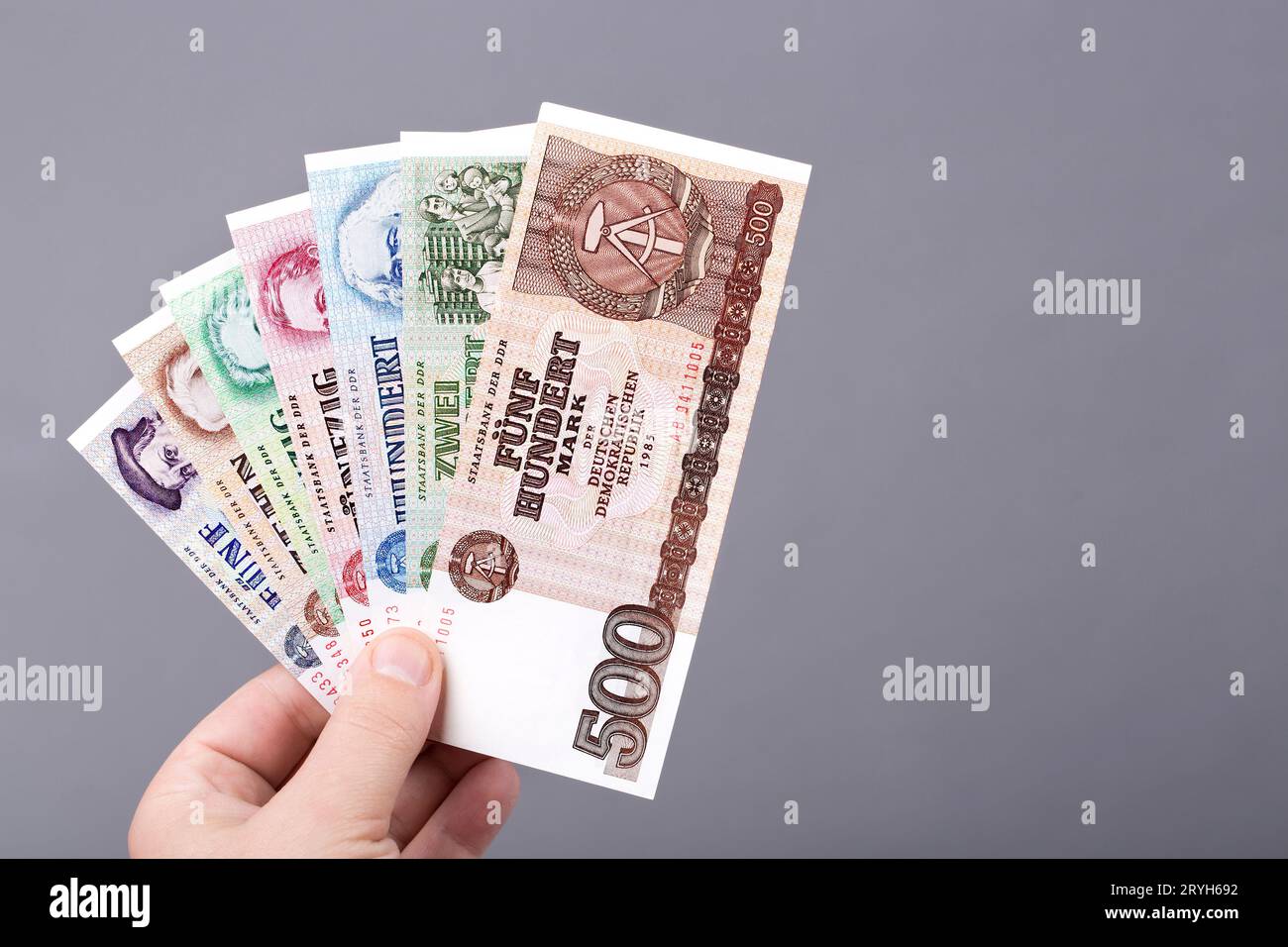 Old East German money a business background Stock Photo - Alamy