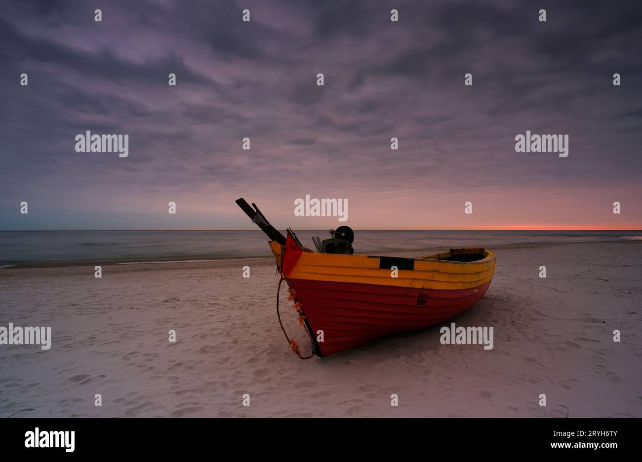 Fishing boat on the Baltic Sea beach,Dębki, Poland Stock Photo - Alamy