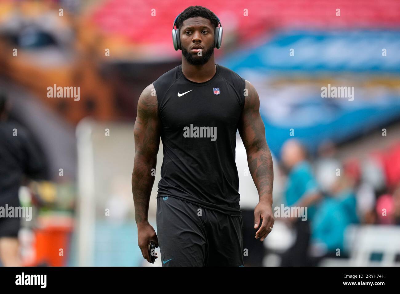 Jacksonville Jaguars linebacker Josh Allen (41) walks on the pitch for ...
