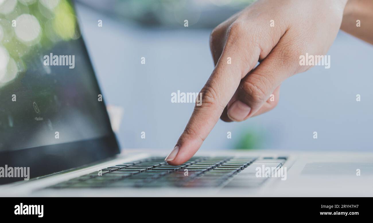 Close up finger typing hi-res stock photography and images - Alamy