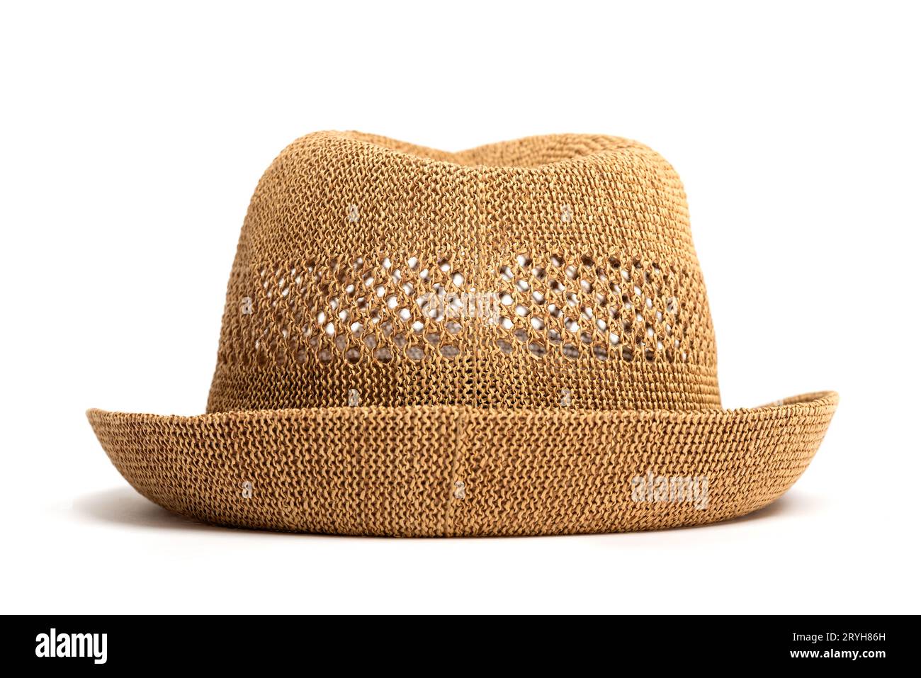 Shot straw hat on Cut Out Stock Images & Pictures - Alamy