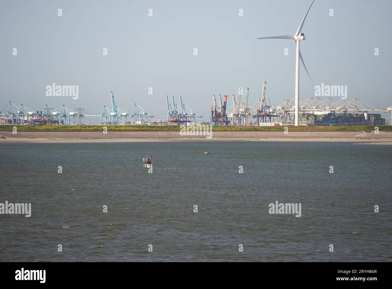 4 June 2023, Rotterdam, Netherlands, wind power turbines facilities in ...