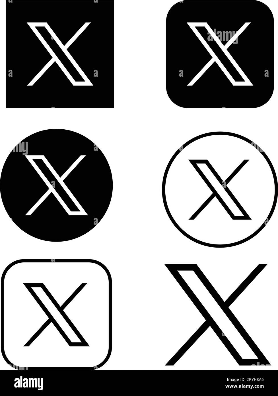 Twitter new logo set . Twitter icons. Twitter X logo Vector. High ... Twitter new logo set . Twitter icons. Twitter X logo Vector. High ...
